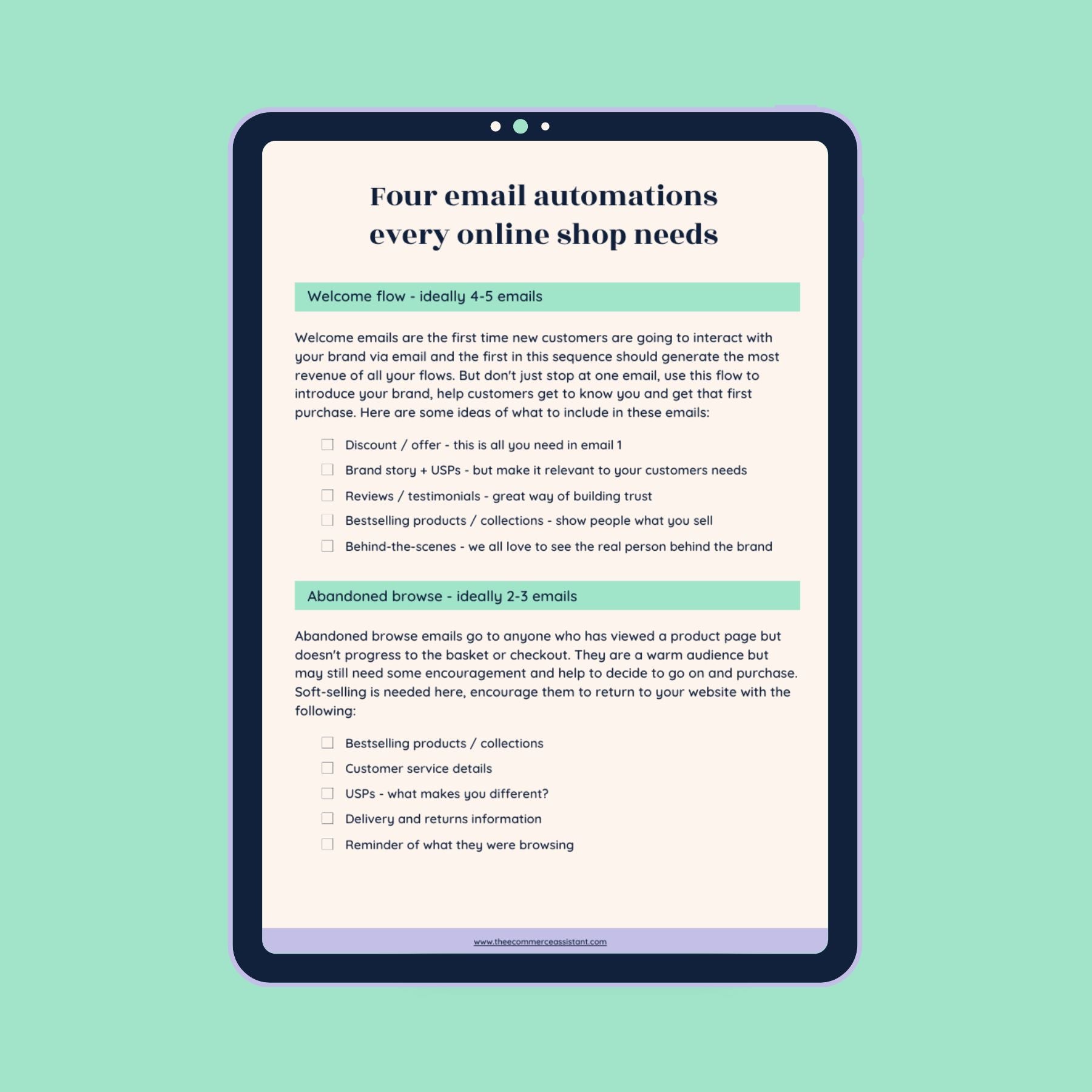 Automated Emails Shopify Store Needs | Free Guide | The Ecommerce Assistant